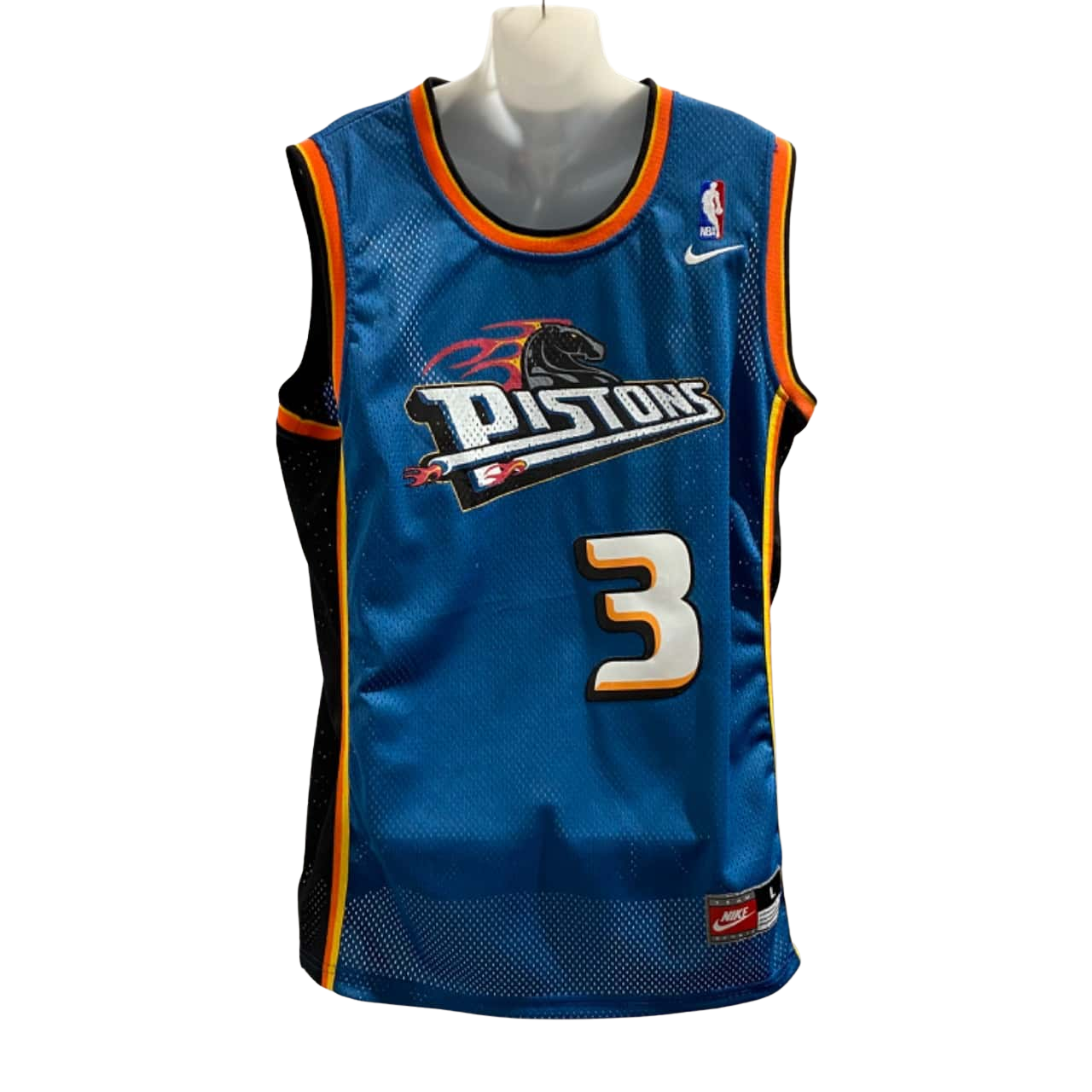 Nike NBA Mens Size L Jersey Blue singlet. "Pistons" "3" to front B ...