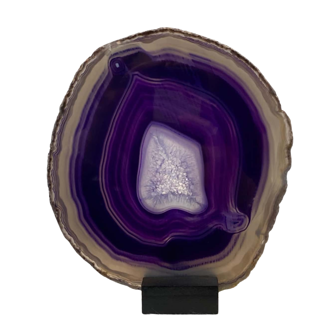 Large Round Purple Agate Slice Decoration (s)
