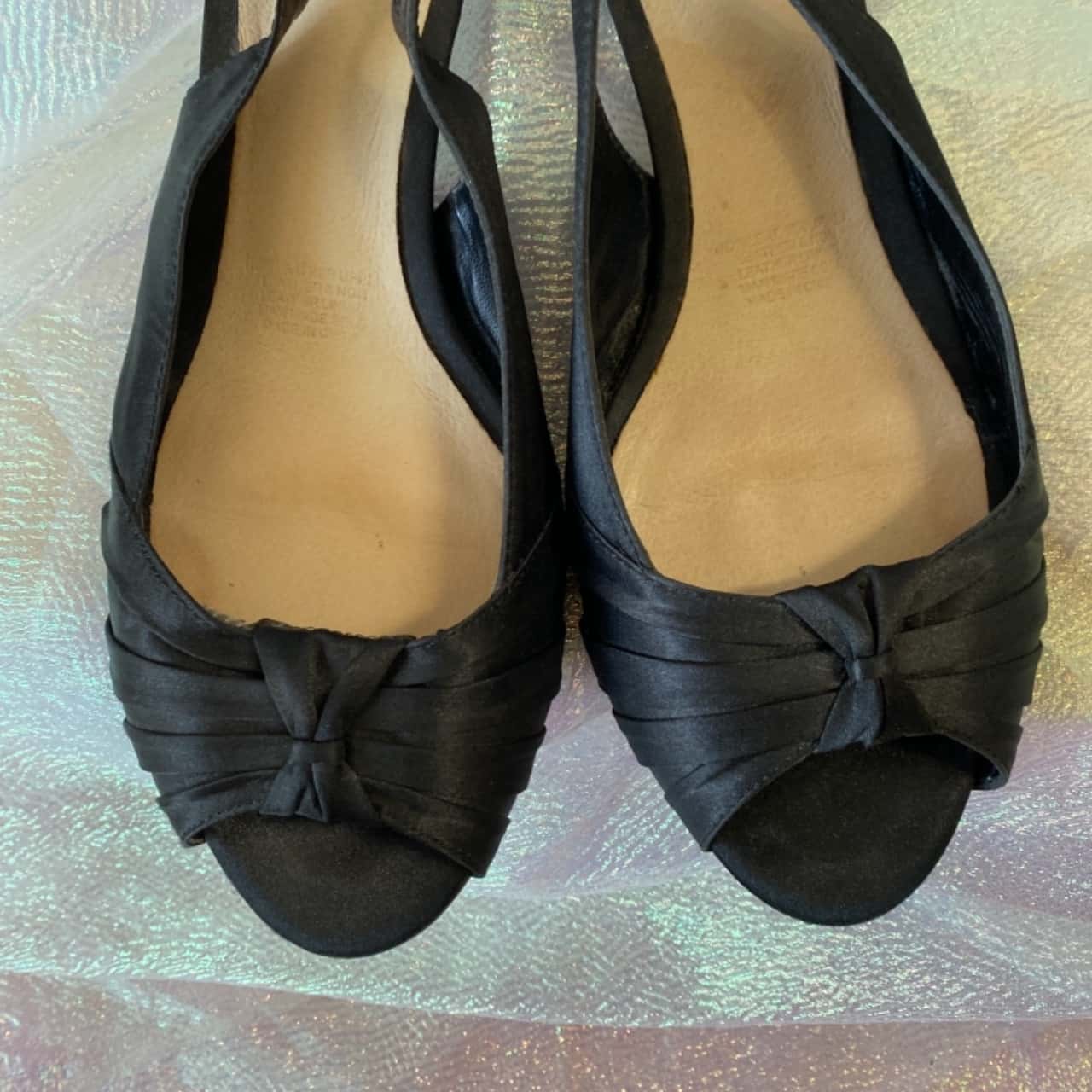 Diana Ferrari Women's Size 10.5C Supersoft Black Satin Shoe (s)