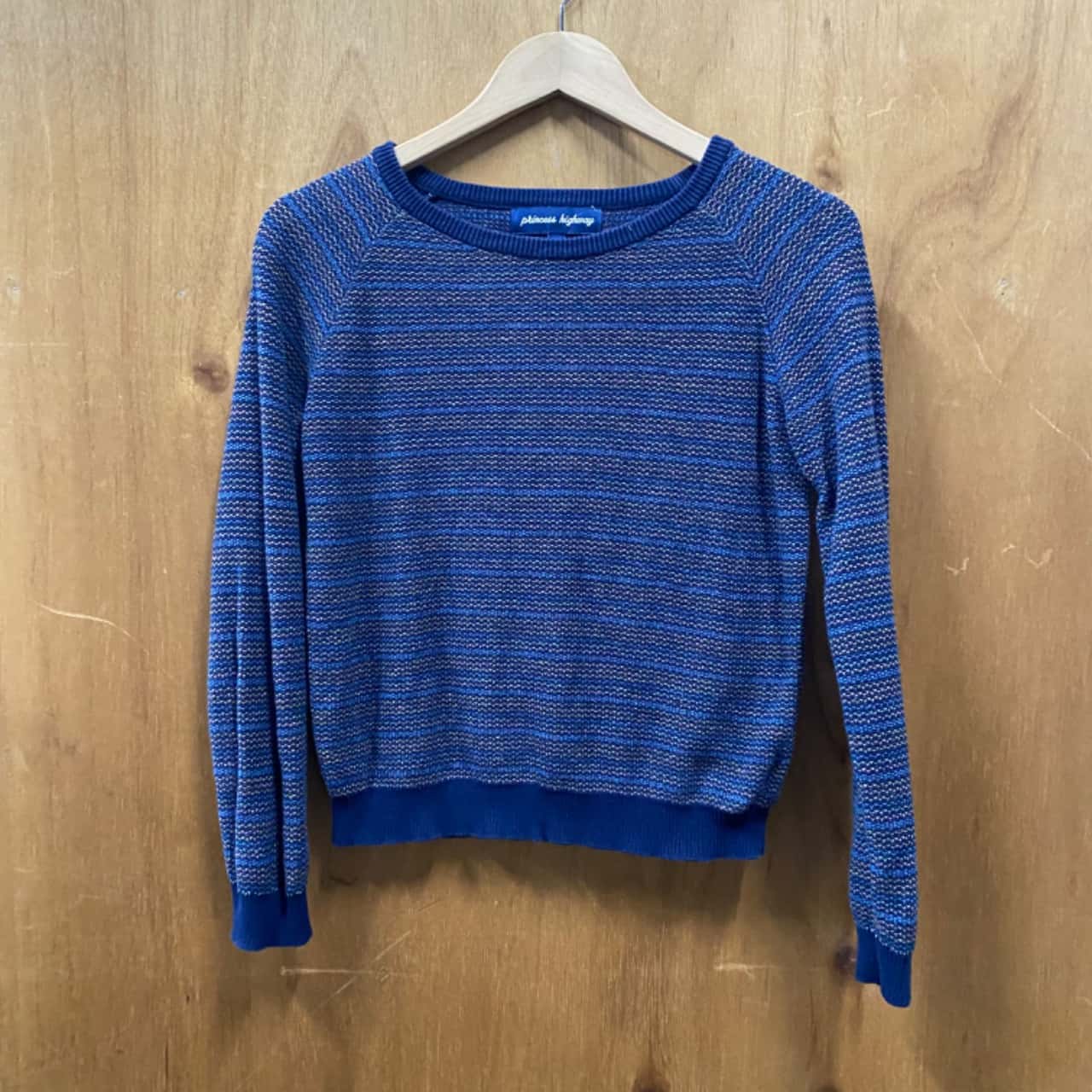 Princess Highway Navy Blue Patterned Jumper Size 8(s)