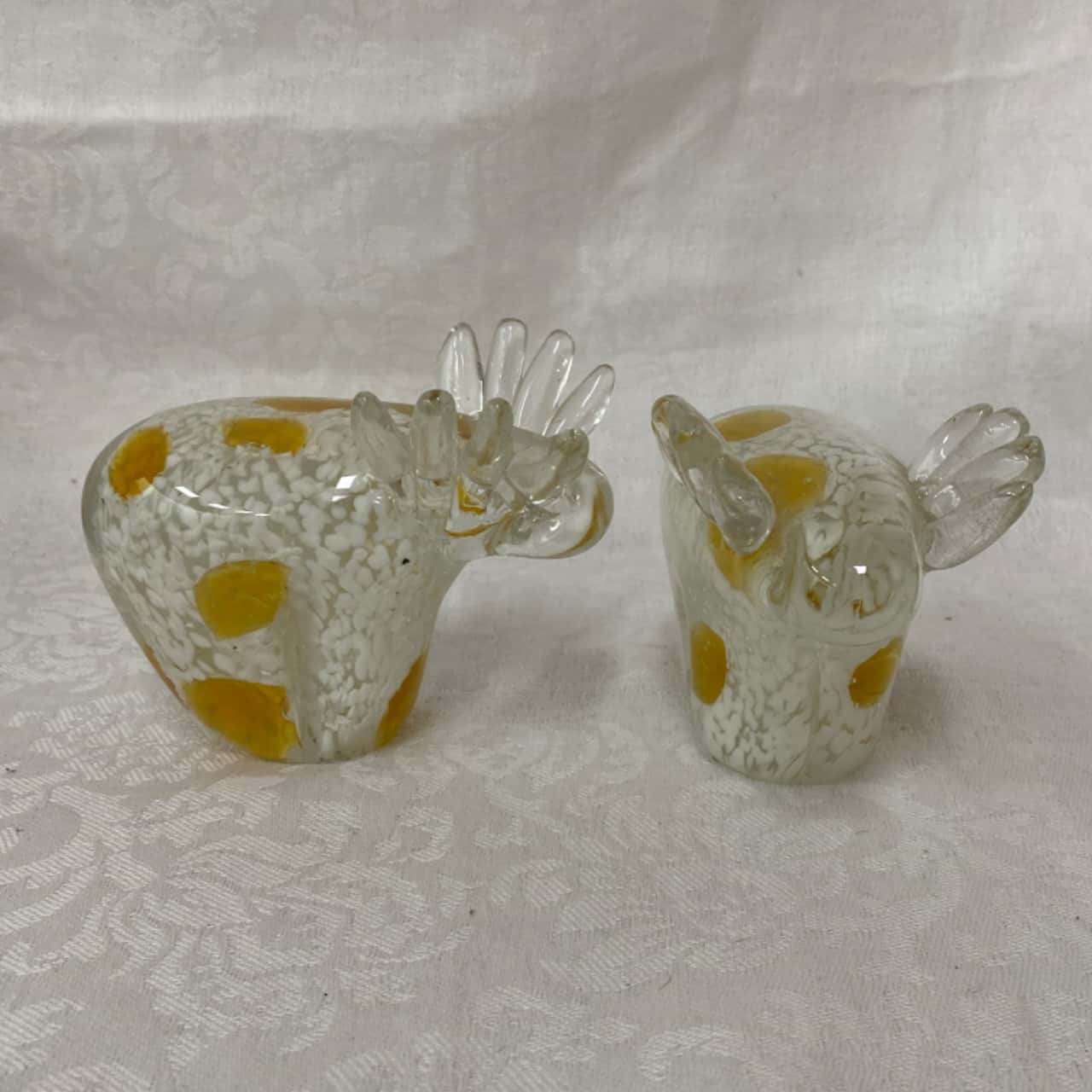 2 Handblown Art Glass Moose Paperweight Figurines (s) - Used As New ...