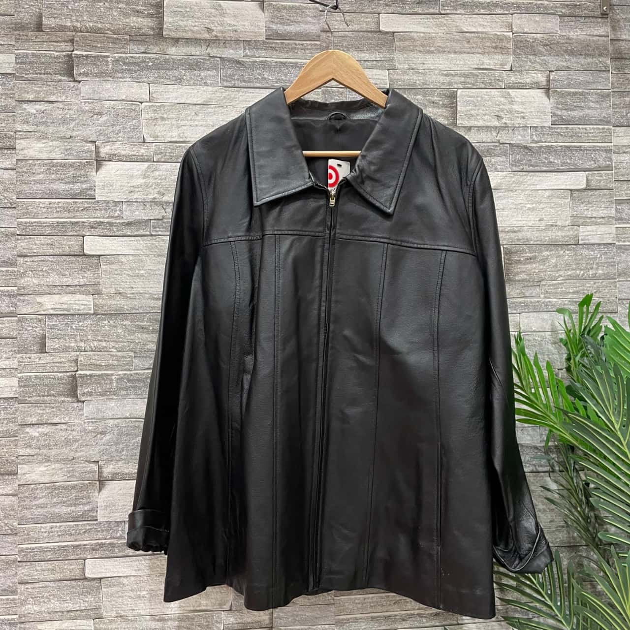 Target Womens Size 20 Leather Jacket Black