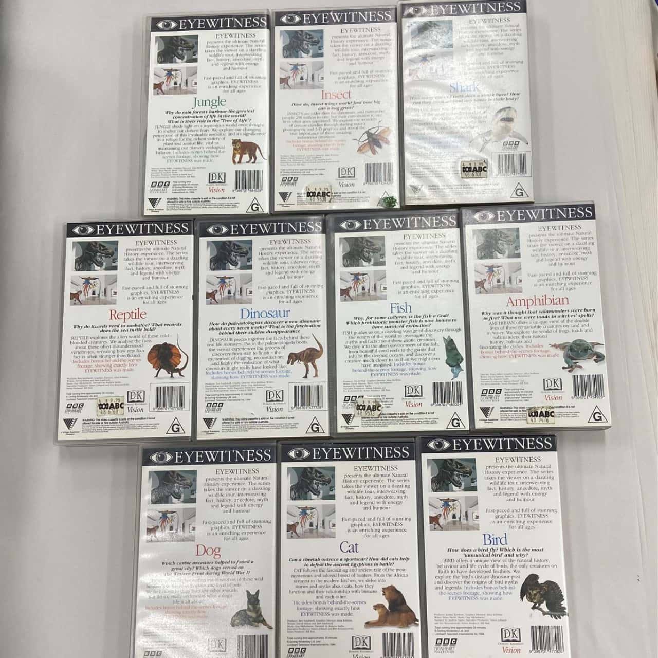 VHS Eyewitness Wildlife Series Set of 10