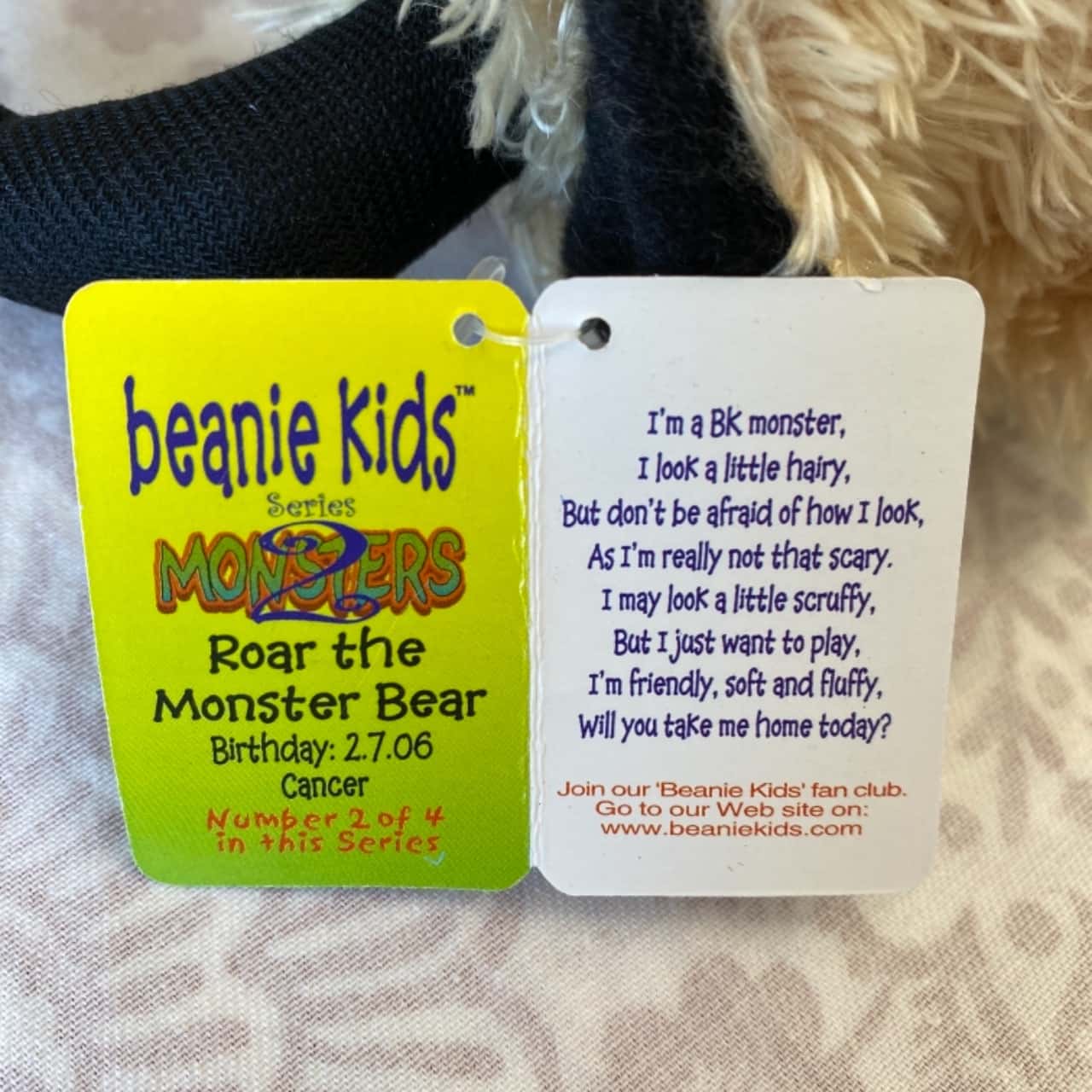Beanie Kids Monsters 2 Roar The Monster Bear - New With Tags(s)
