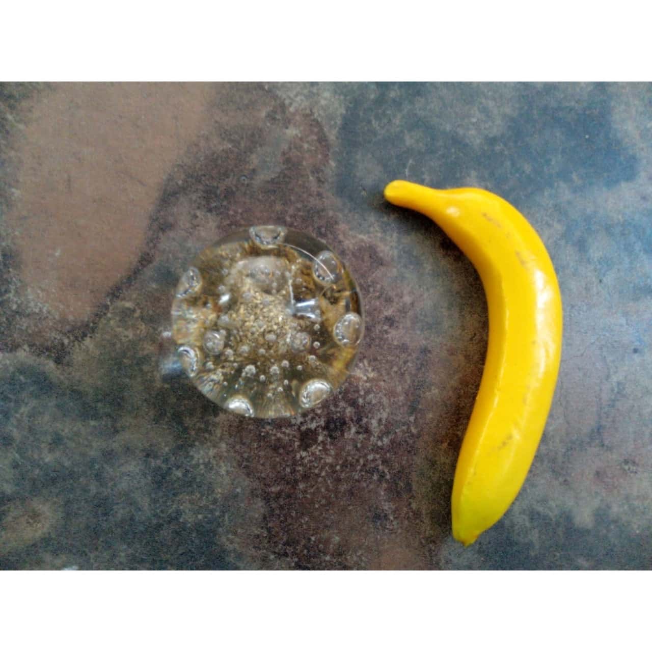 Beautiful Golden Glass Paperweight