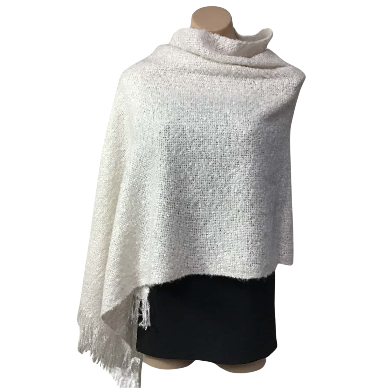 Sportsgirl Womens White Woven Scarf with Fringe(s) - Used As New ...