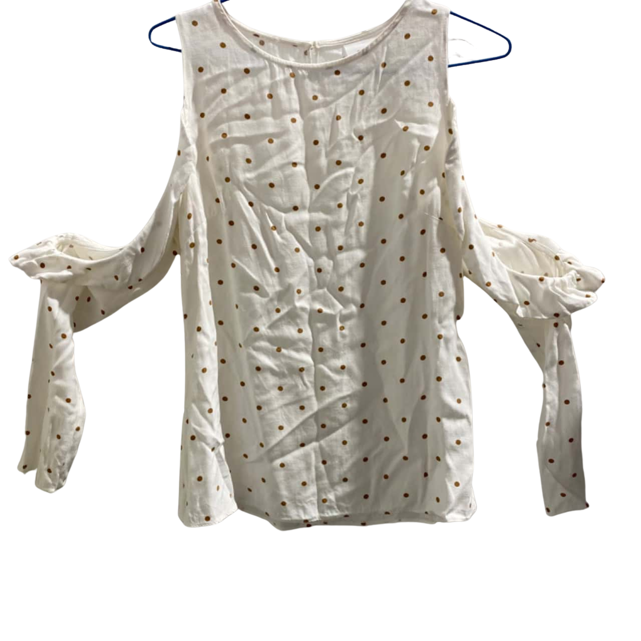 Seed. Girls. Size 8 years. Top. White with beige dots. Long sleeves but ...