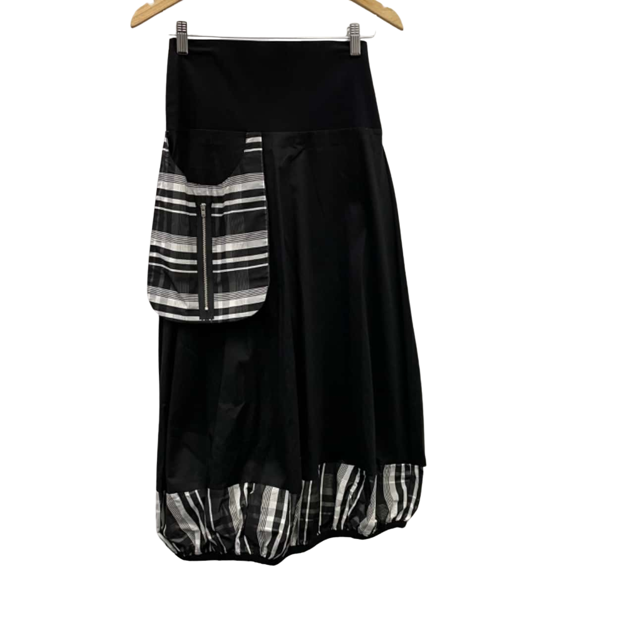 Thompson Womens Balloon Skirt With Outside Pocket Detail Size S Black White S