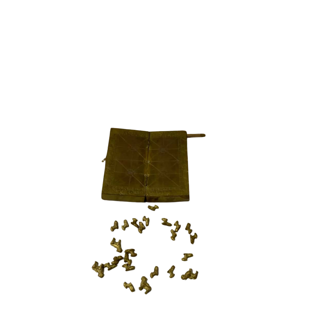 Nepali Brass Bagh-Chai Game Board with Pieces(s)