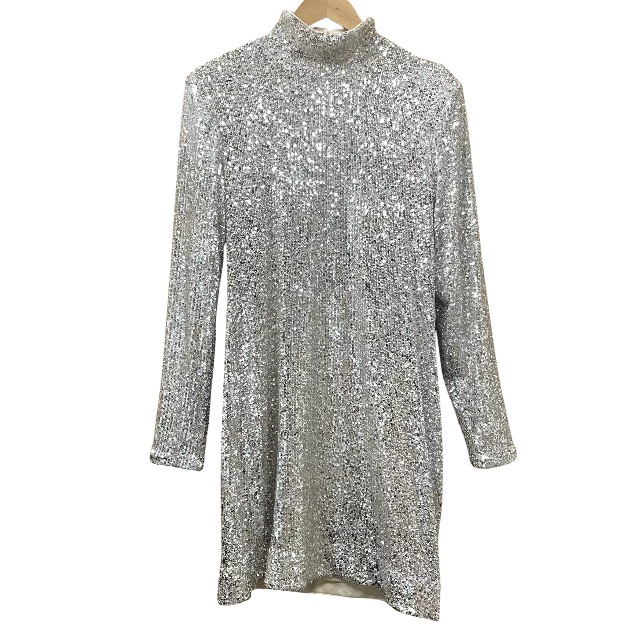 Witchery Silver Sequin Long Sleeve Mini Dress Size S - New With Tags ...