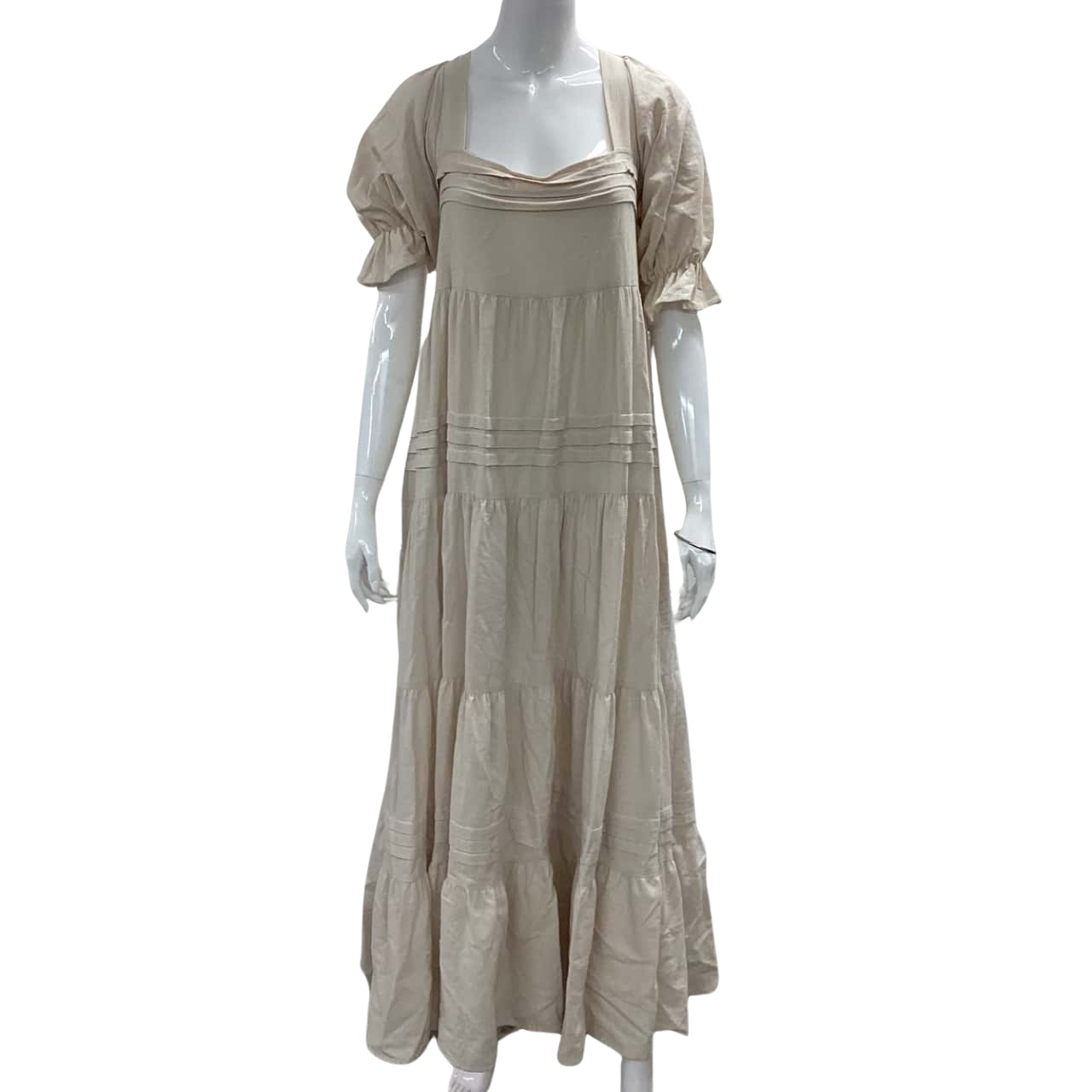 Jaase Womens Size L Cream Maxi Dress (s)