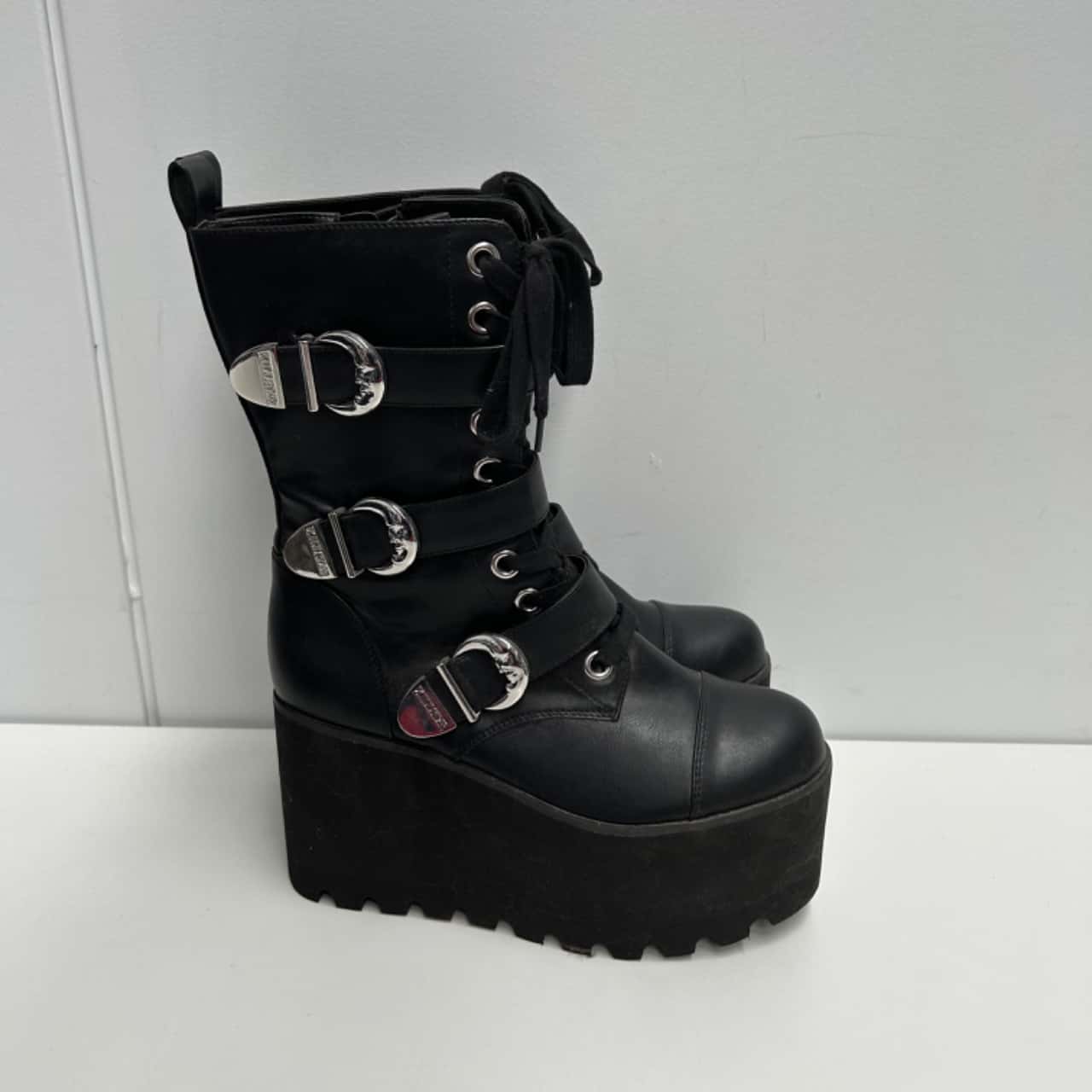 Killstar Womens Size 39 Black paltform/wedge heel boots (s)
