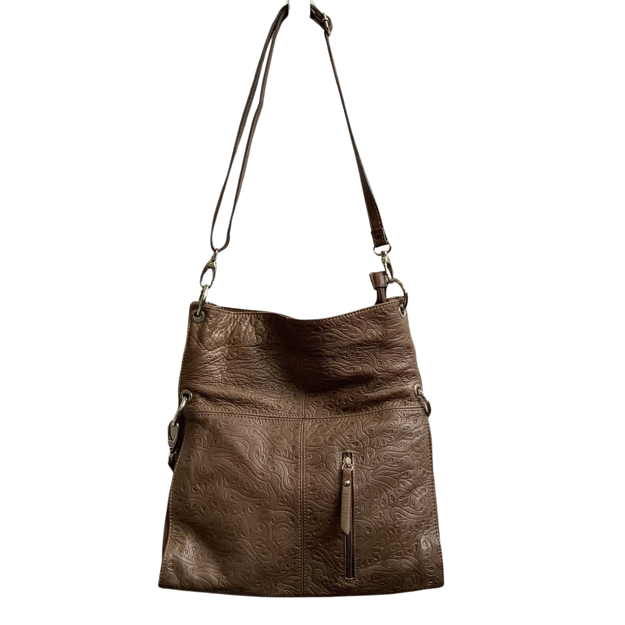 Max Moda Womens Embossed Handbag Taupe (s)