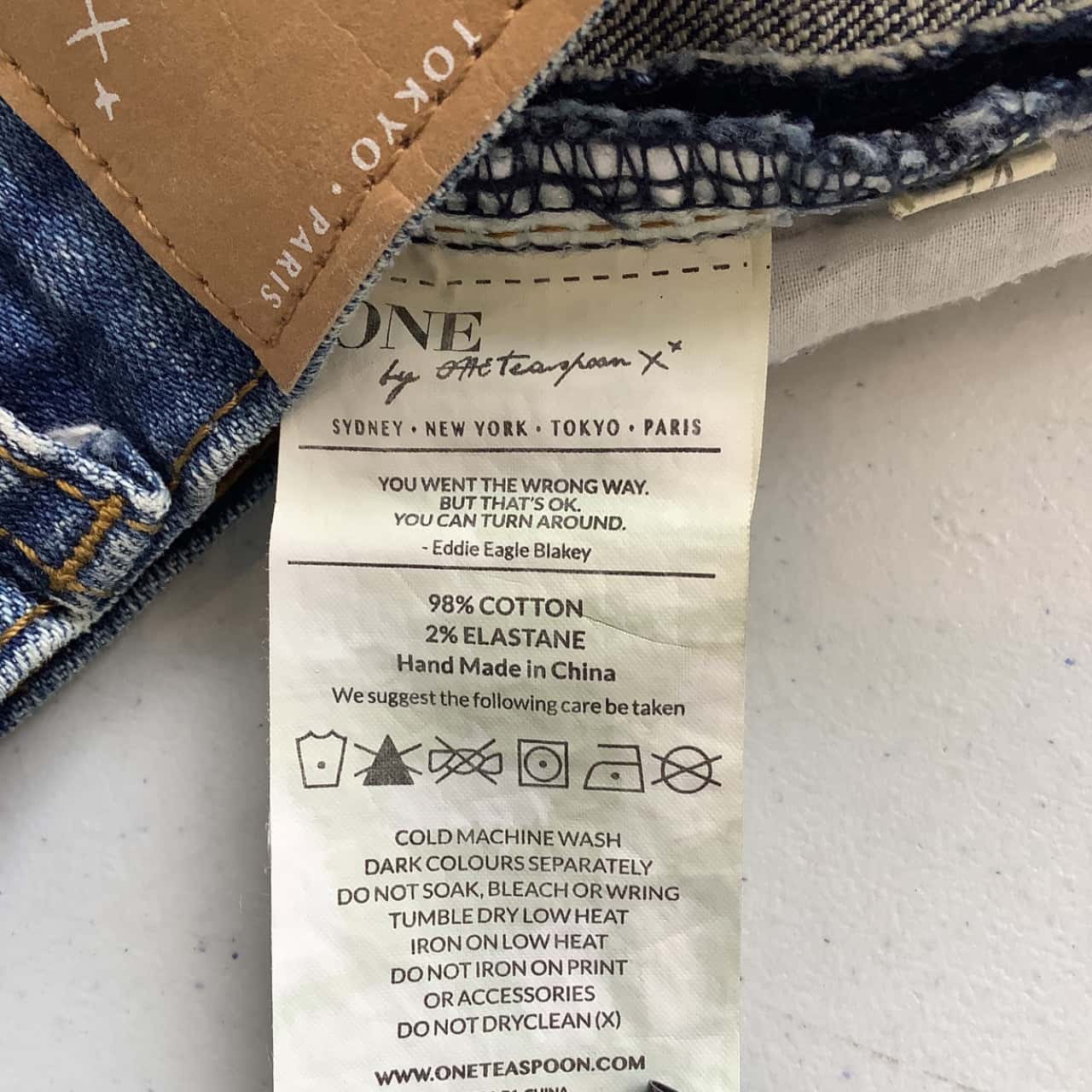 One Teaspoon Womens Label Size 24 Low Rise Denim Shorts Blue