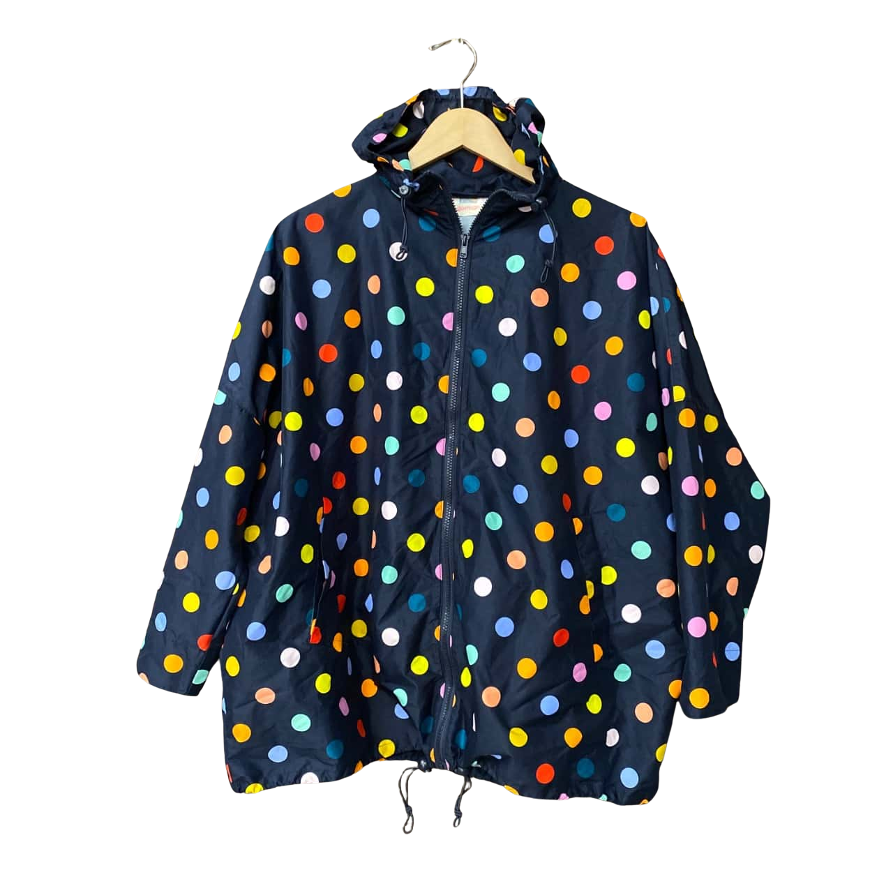 Gorman Navy and spot boxy cropped raincoat free size (s)