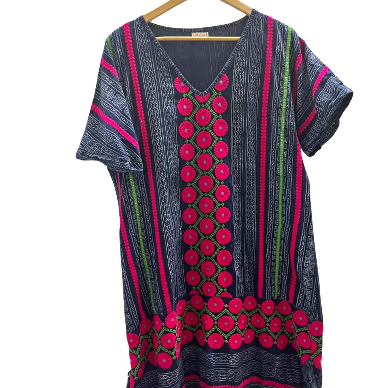 Lula Soul Boho midi Blue/pink floral Midi dress Size L(s)