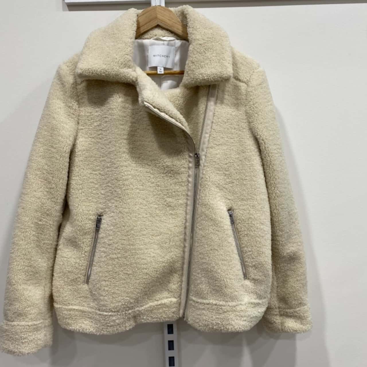 Witchery Womens Size 12 Winter Jacket Cream (s)