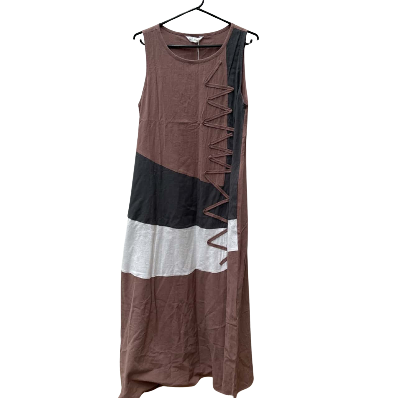 NEW Tendency Womens Size 12 Midi Dress Brown (s)