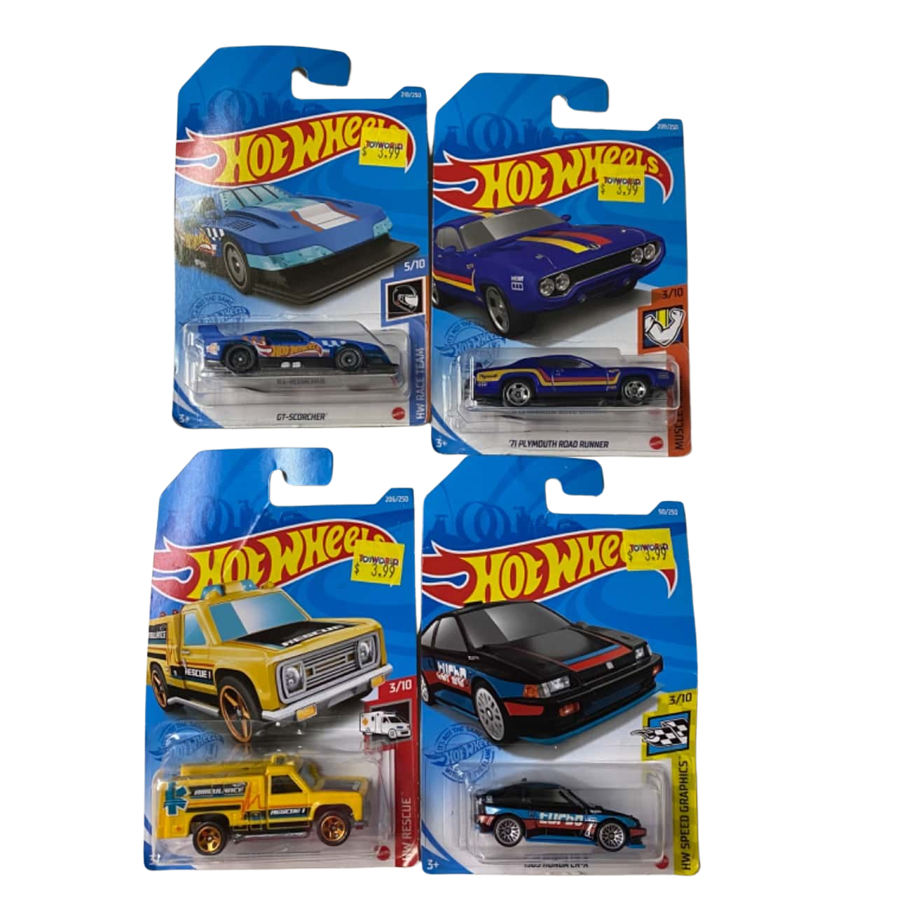 Bundle X4 Hotwheels cars BNWT