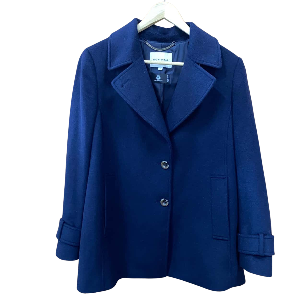 Sportscraft Navy Blue Wool Blend Jacket Size 12(s)