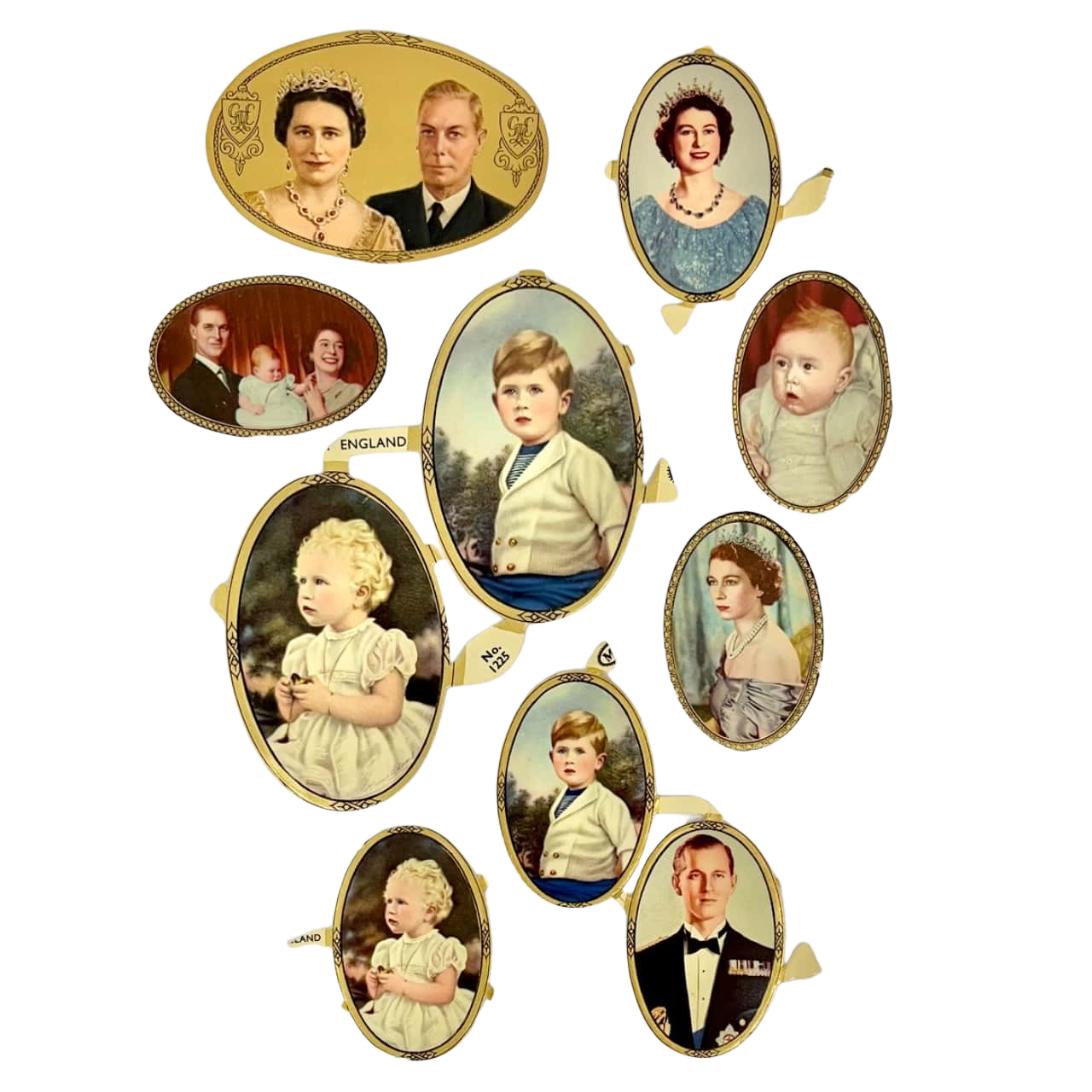 Vintage Paper Scrap Reliefs Royal Family No.1225 Made in England (s)