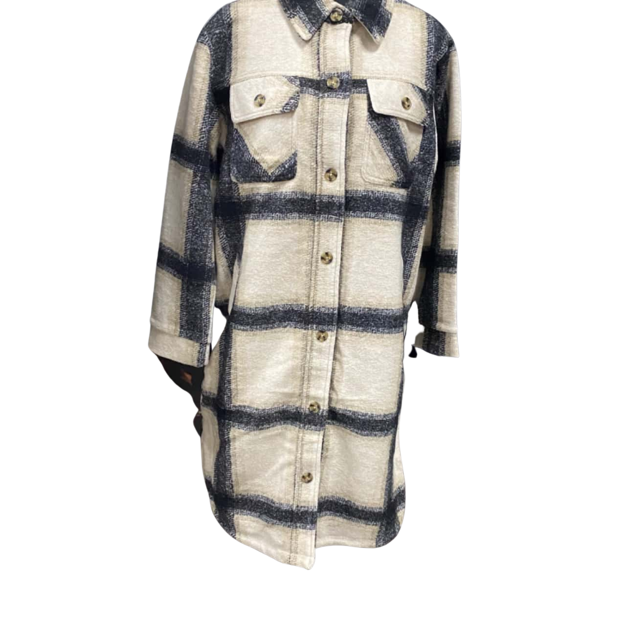 Ripcurl Long Beige Check Coat Size M RRP $149.95(s) - New With Tags ...