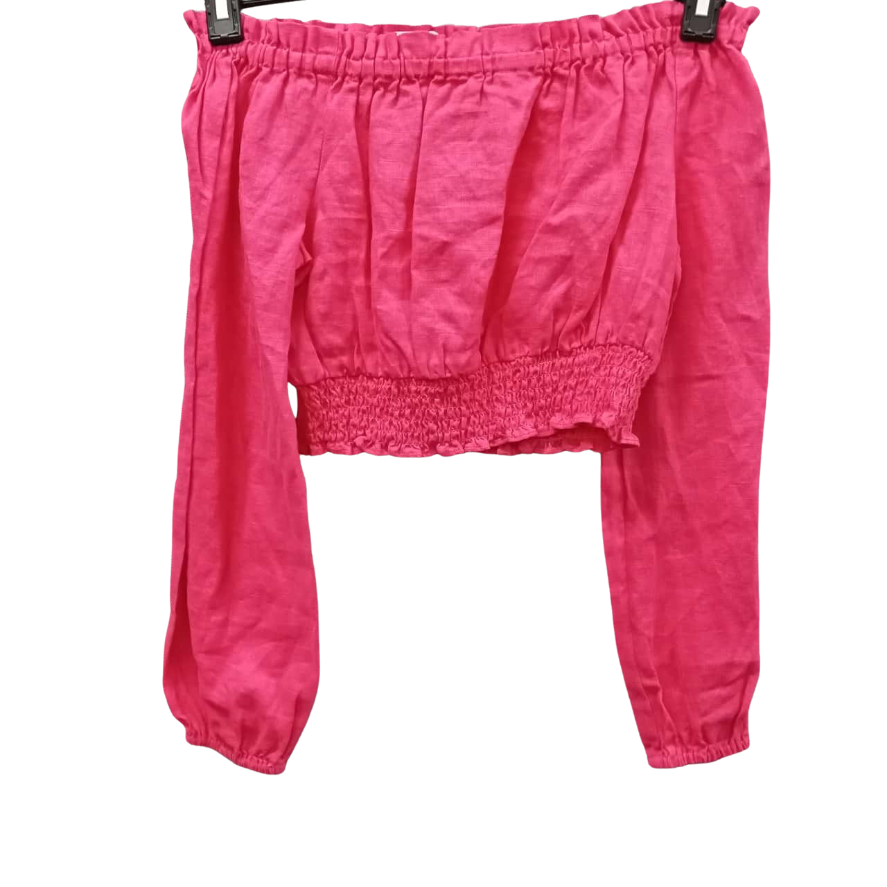 Sportsgirl Ladies Hot Pink Long Sleeve Cropped Top Size 6 Nwt Rrp 5995