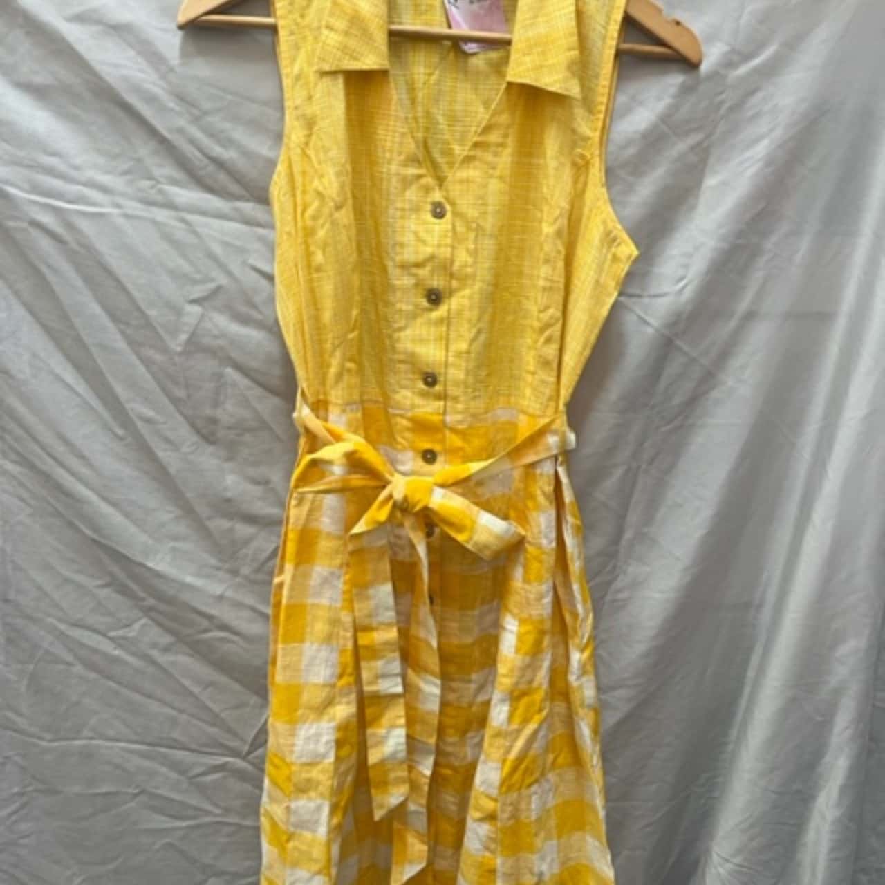 checkered yellow dress