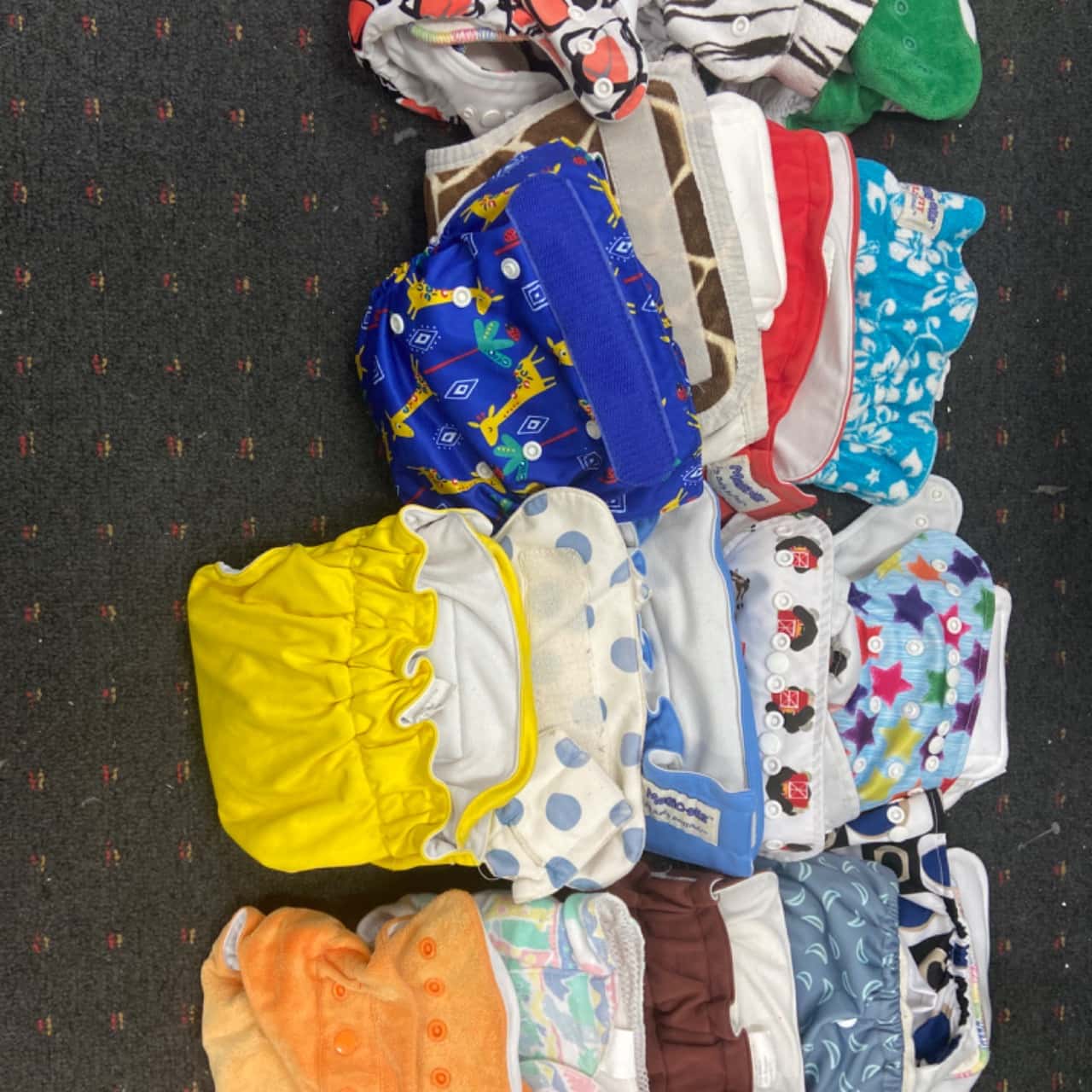 17 Multicoloured re usable nappy pants (s)