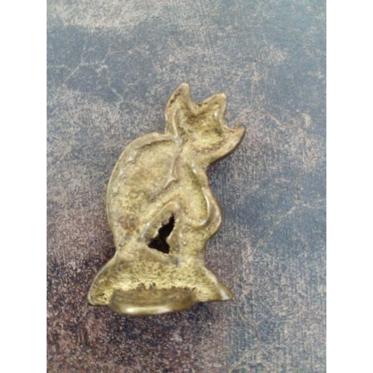 Vintage Brass Pixie/Goblin on Mushroom