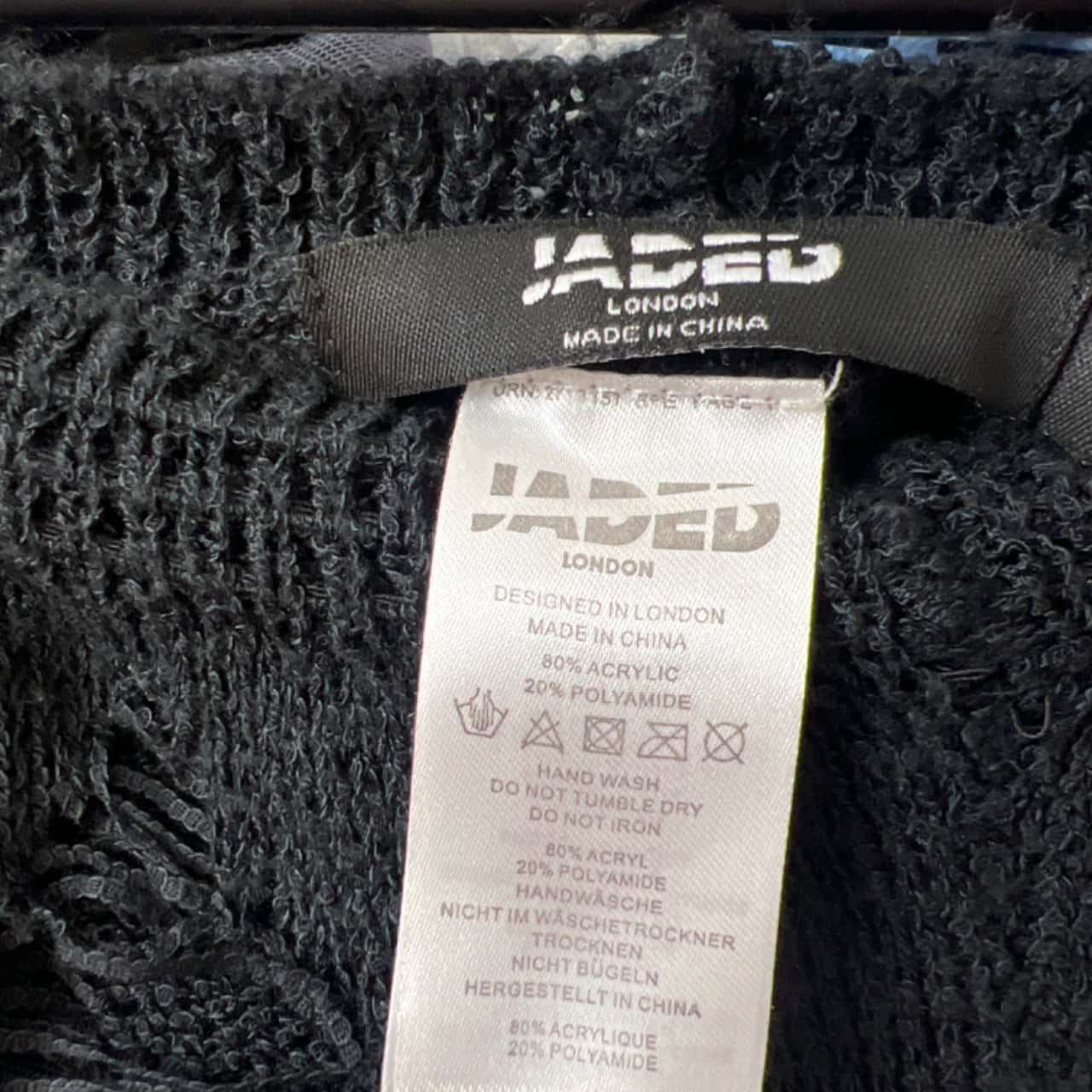 Jaded London Black size S see through design festival pants