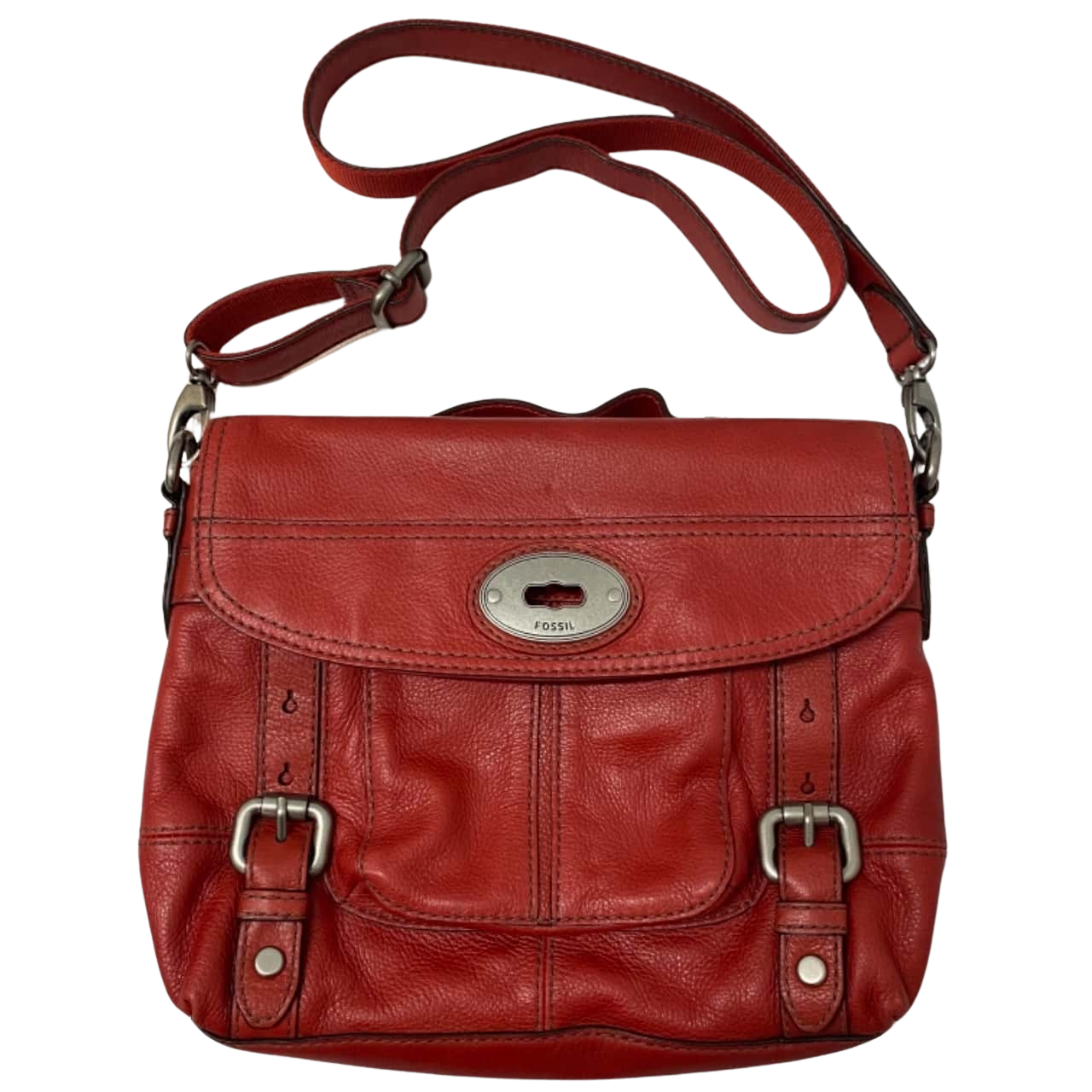 Fossil Women's Leather Handbag Red with shoulder strap(s)