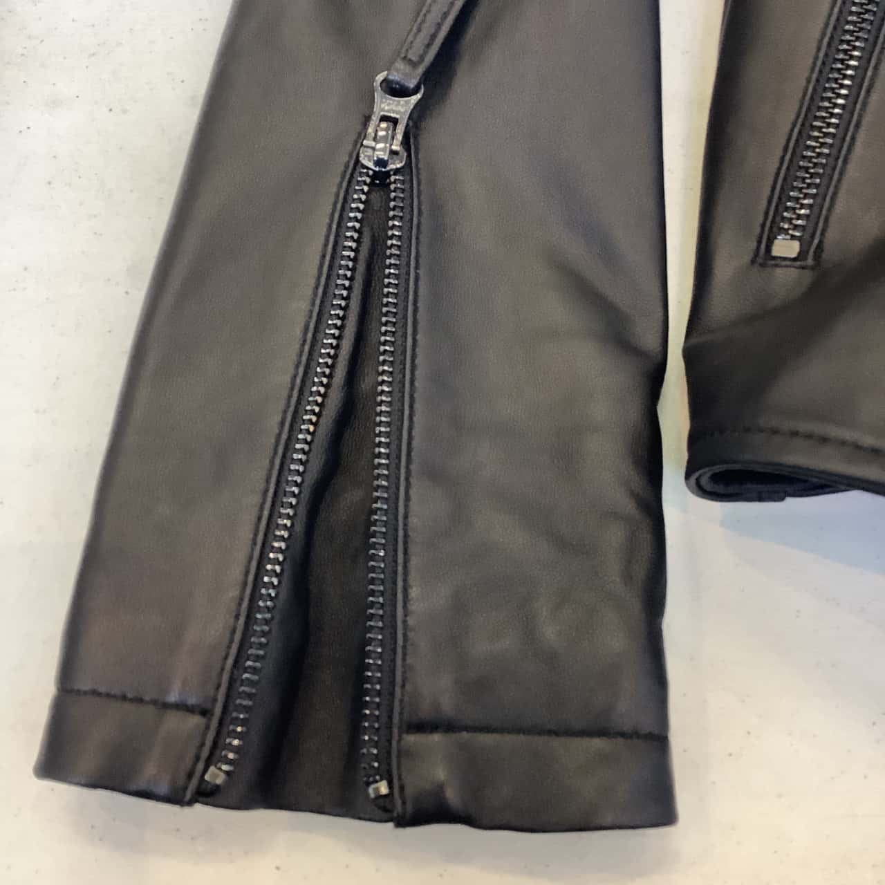 Palazzi Womens Size M-L 100%Leather Side Zipper Jacket Black(s)