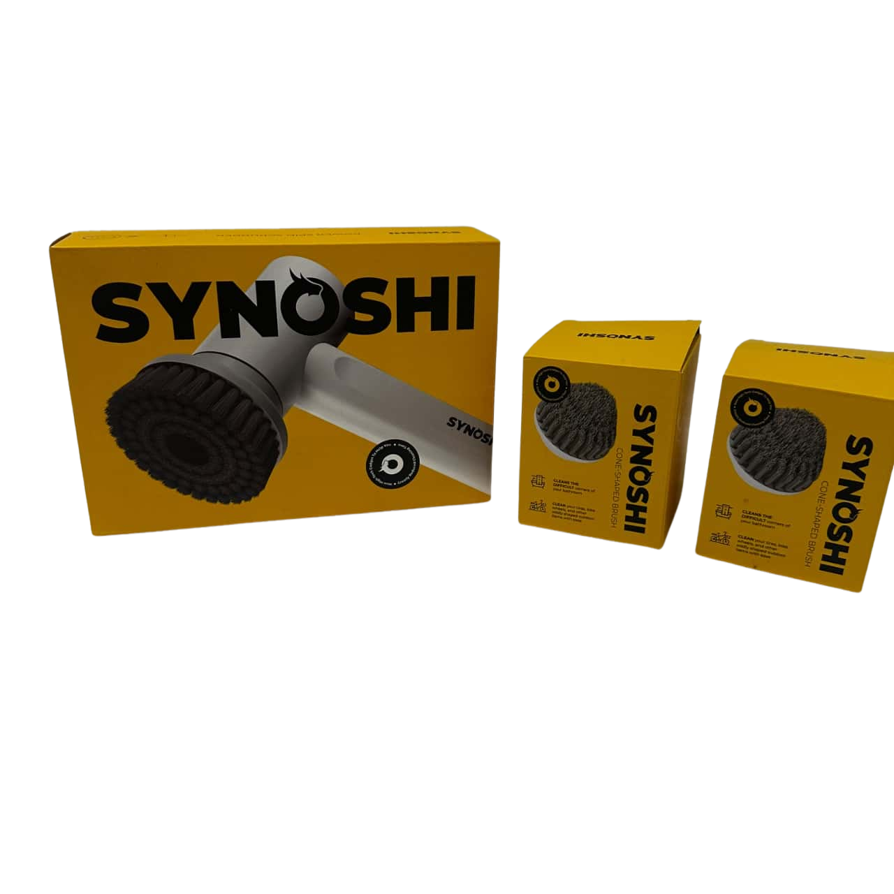 Synoshi Power Spin Scrubber plus 2 boxes of Cone Shaped Replacement Brushes