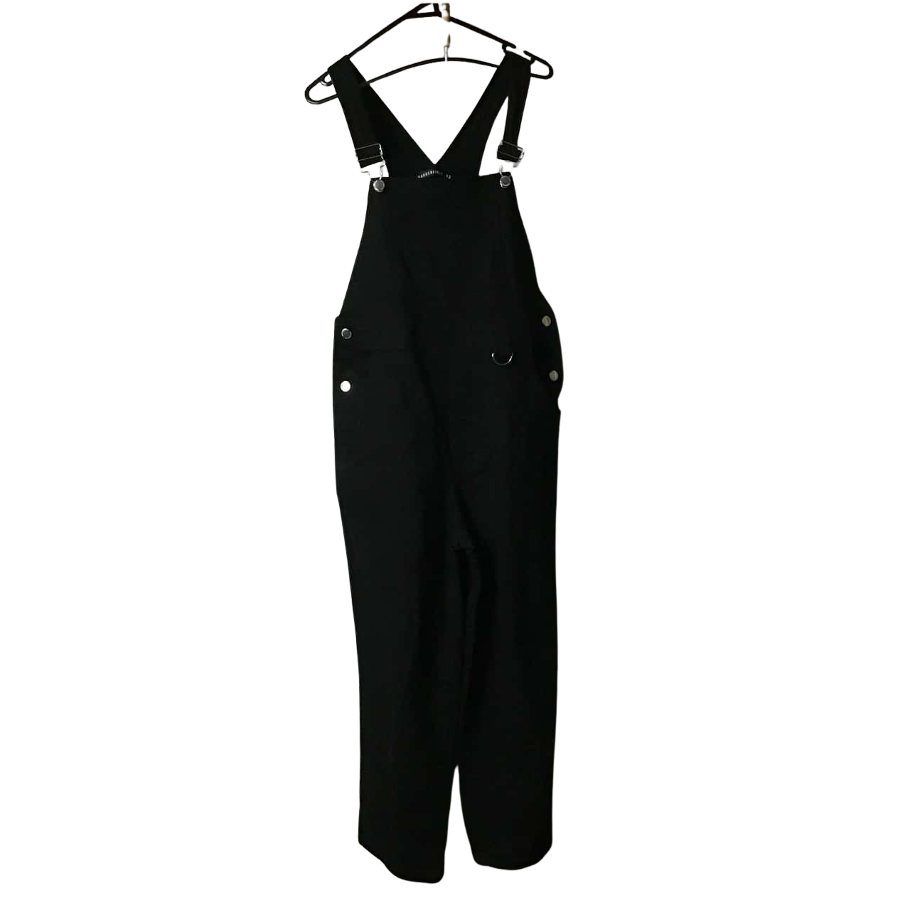 Dangerfield Womens Size 12 98% Cotton Black Overalls (s)