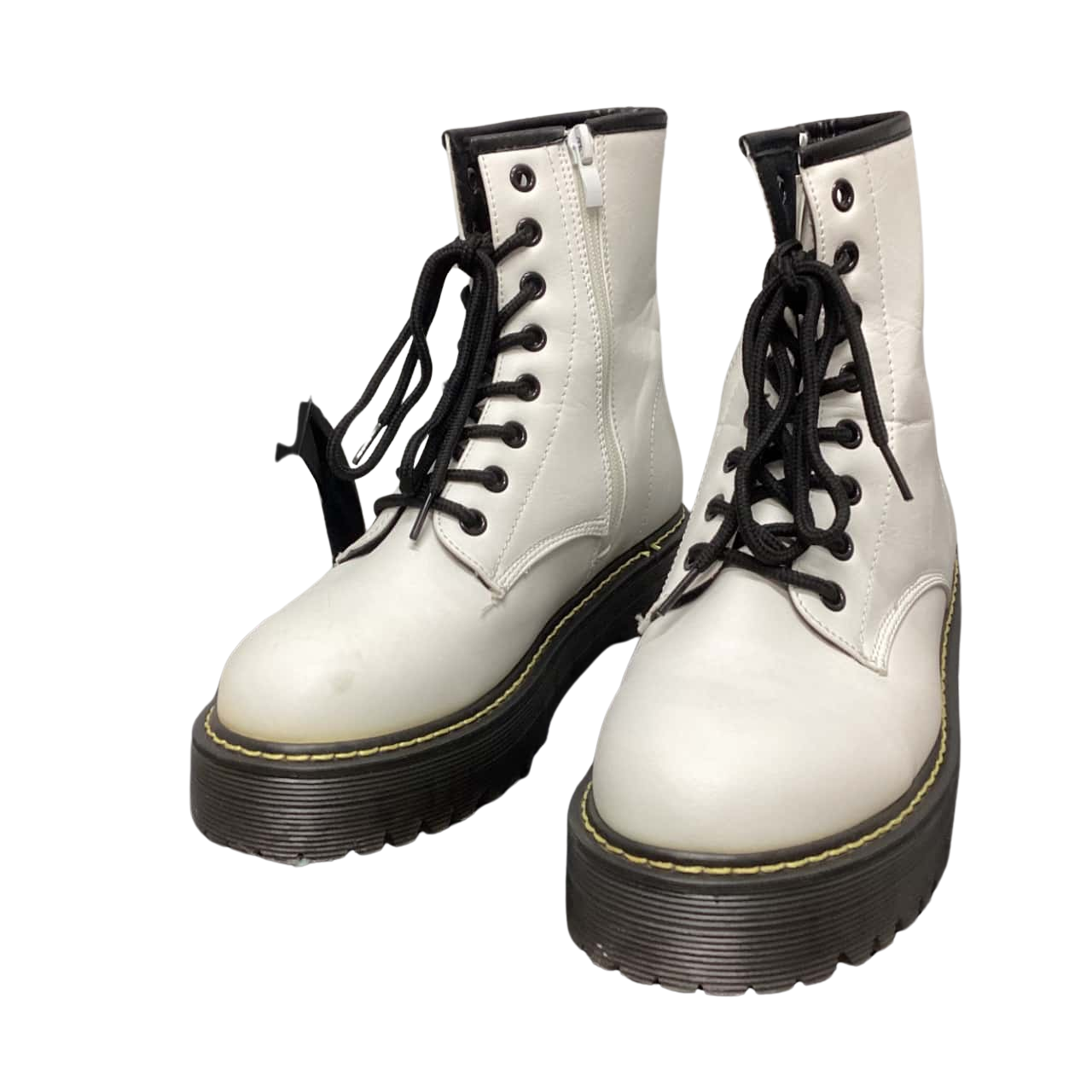 Jonnie Women's Size 8 Black / White / Yellow Punk Goth Alternative ...