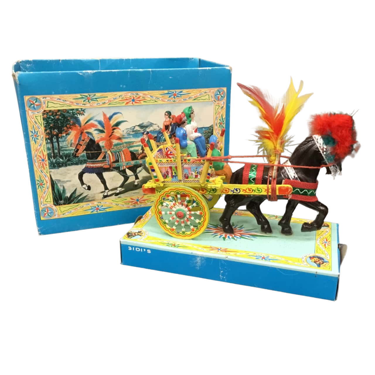 Vintage Italian Cart Traditional Approx 14 x 9cm(s)