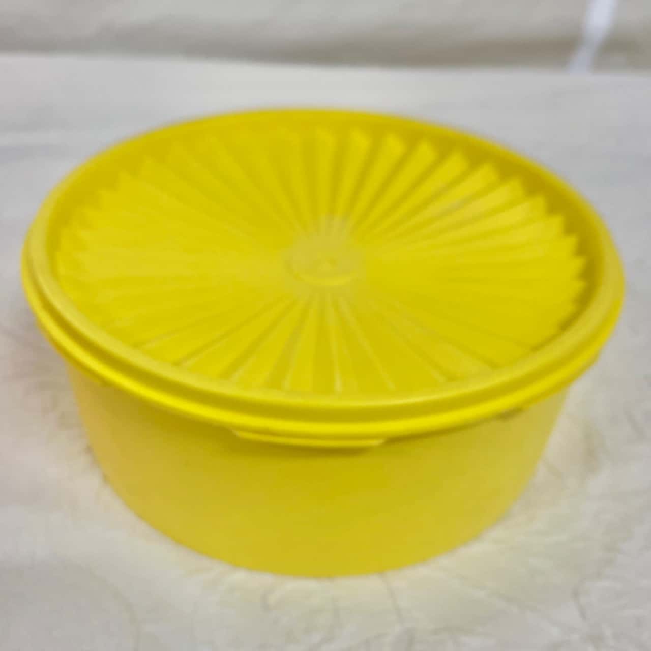 Vintage Tupperware orange and yellow round containers/for biscuits etc(s)