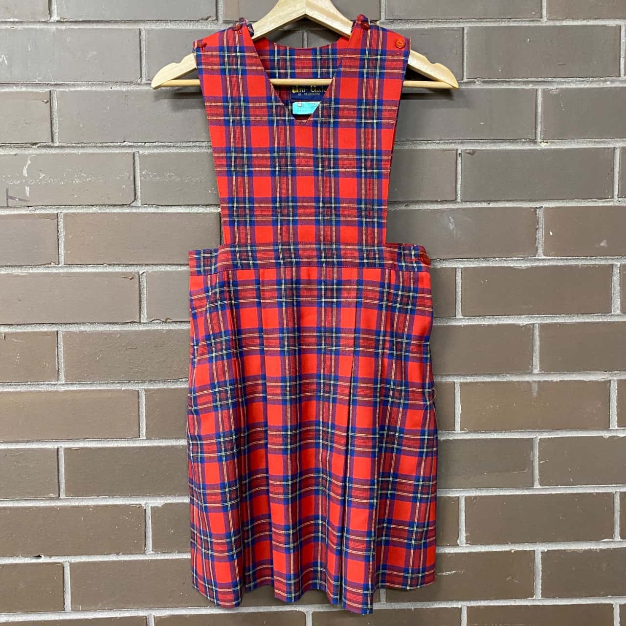 Vintage Uni-Gate Wool Pinafore Kids Size 10 Blue / Red