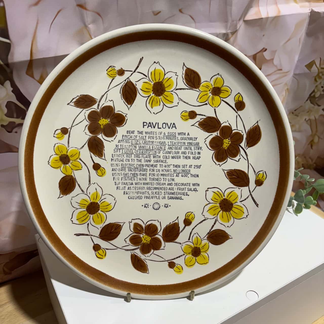 Vintage Suzukastone Stoneware Pavlova Serving Plate with Recipe, Made ...