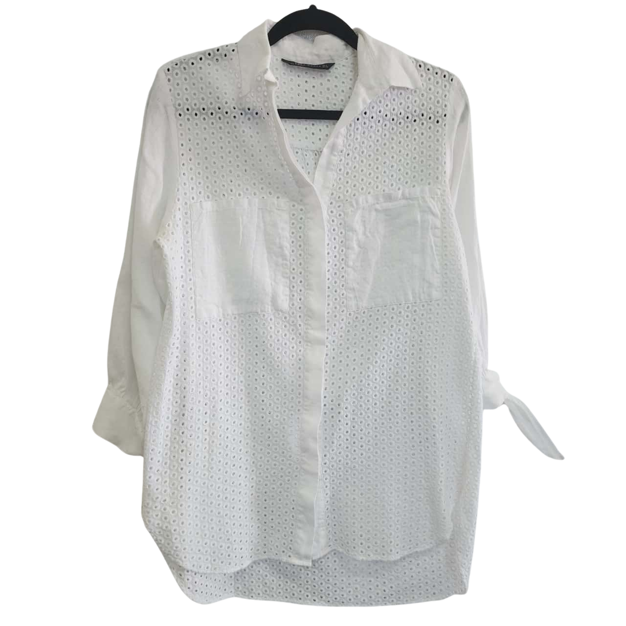 Zara Womens Size S Long Sleeve Top White (s)