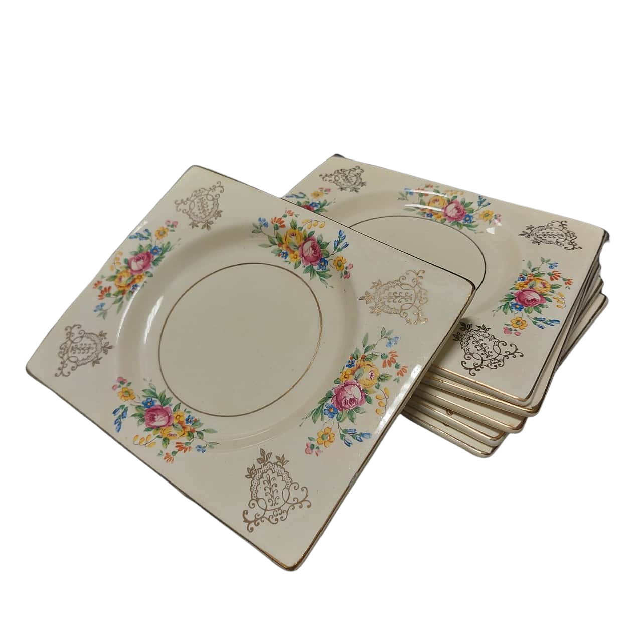 Vintage The Biarritz Royal Staffordshire Great Britain Plates x6 1930s(s)