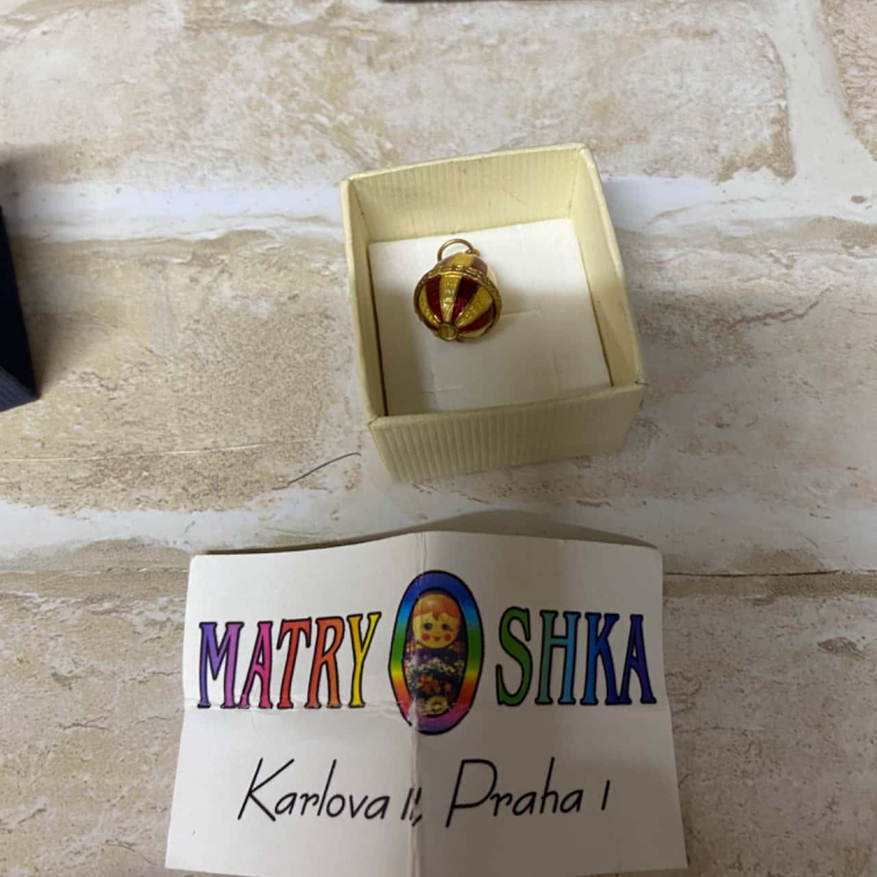 Womens Pendant Red Karlova Prahal Matryoshka (s)