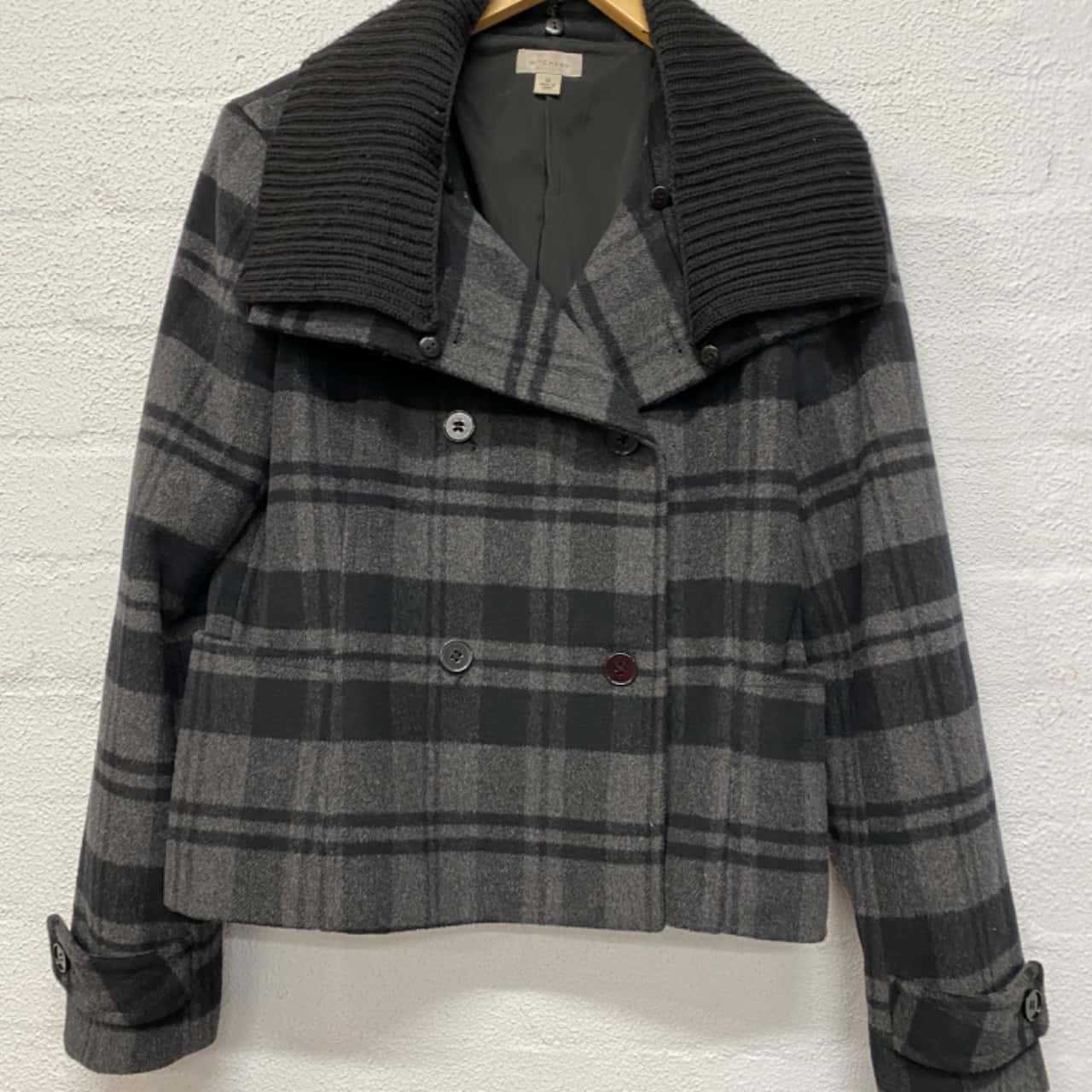 Witchery Womens Size 14 Winter Jacket Black / Grey (s)