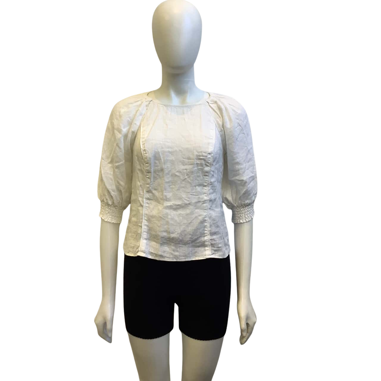 AERE Womens Label Size 10 Linen Top White(s)