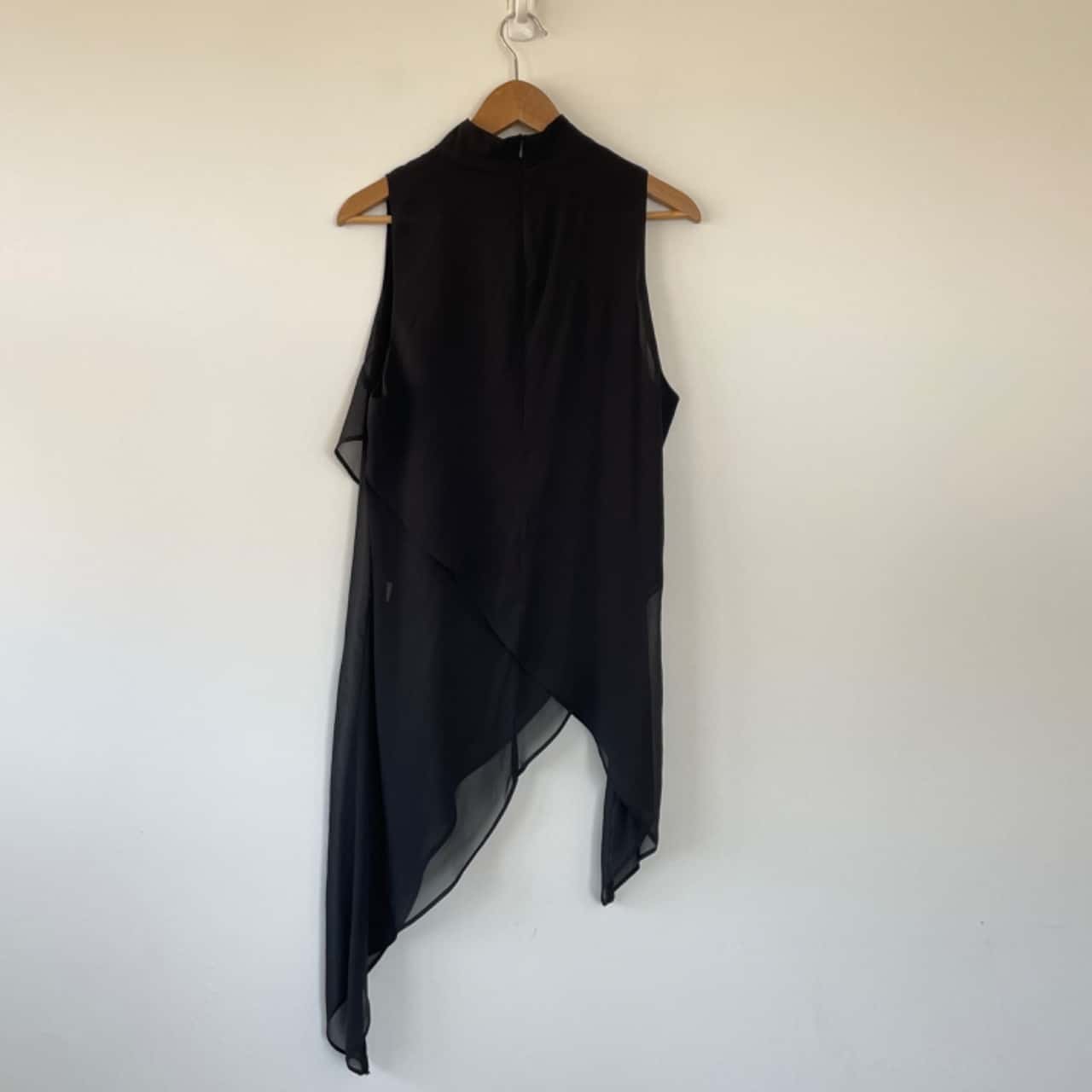 Cazinc The Label Black Sheer Assymetrical Top Size 14 / XL (s)