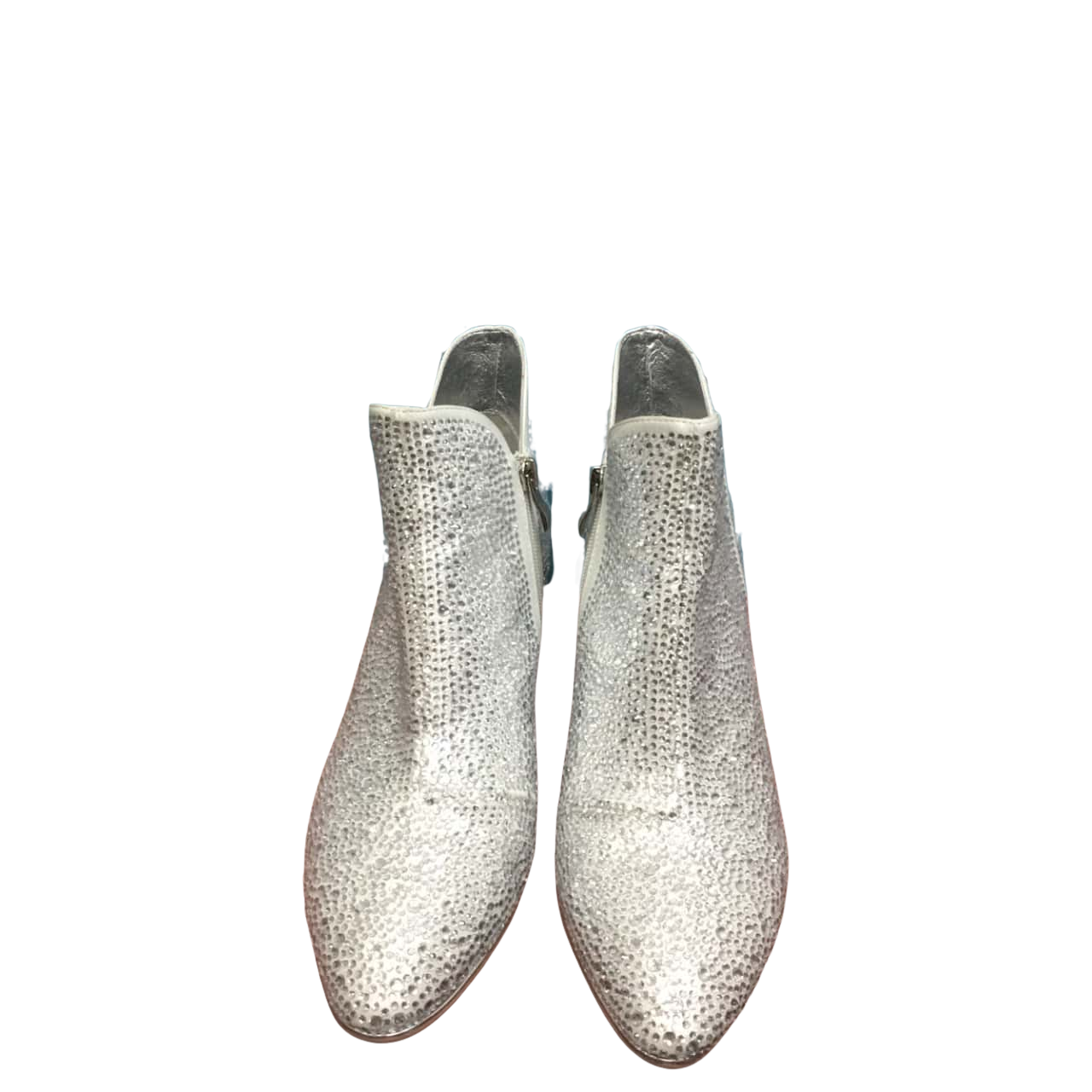 Django & Juliette Womens Size 41 Silver Shimmer Leather-Jewels Jeanie ...