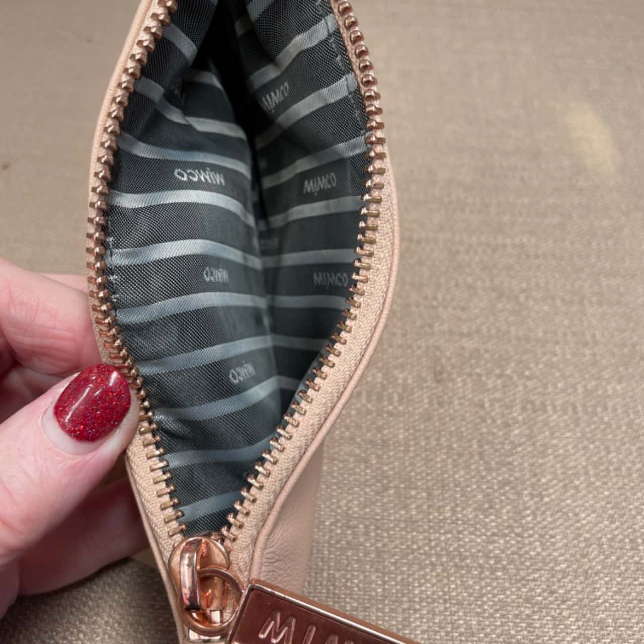 Mimco Womens Purse Small. Dusty Pink/Rose Gold(s)