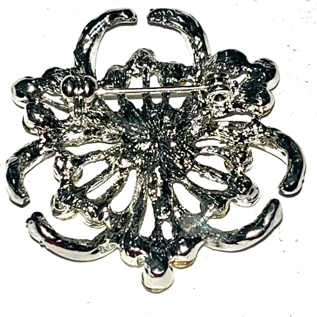 Womens Brooch Silver and Diamonte(s)