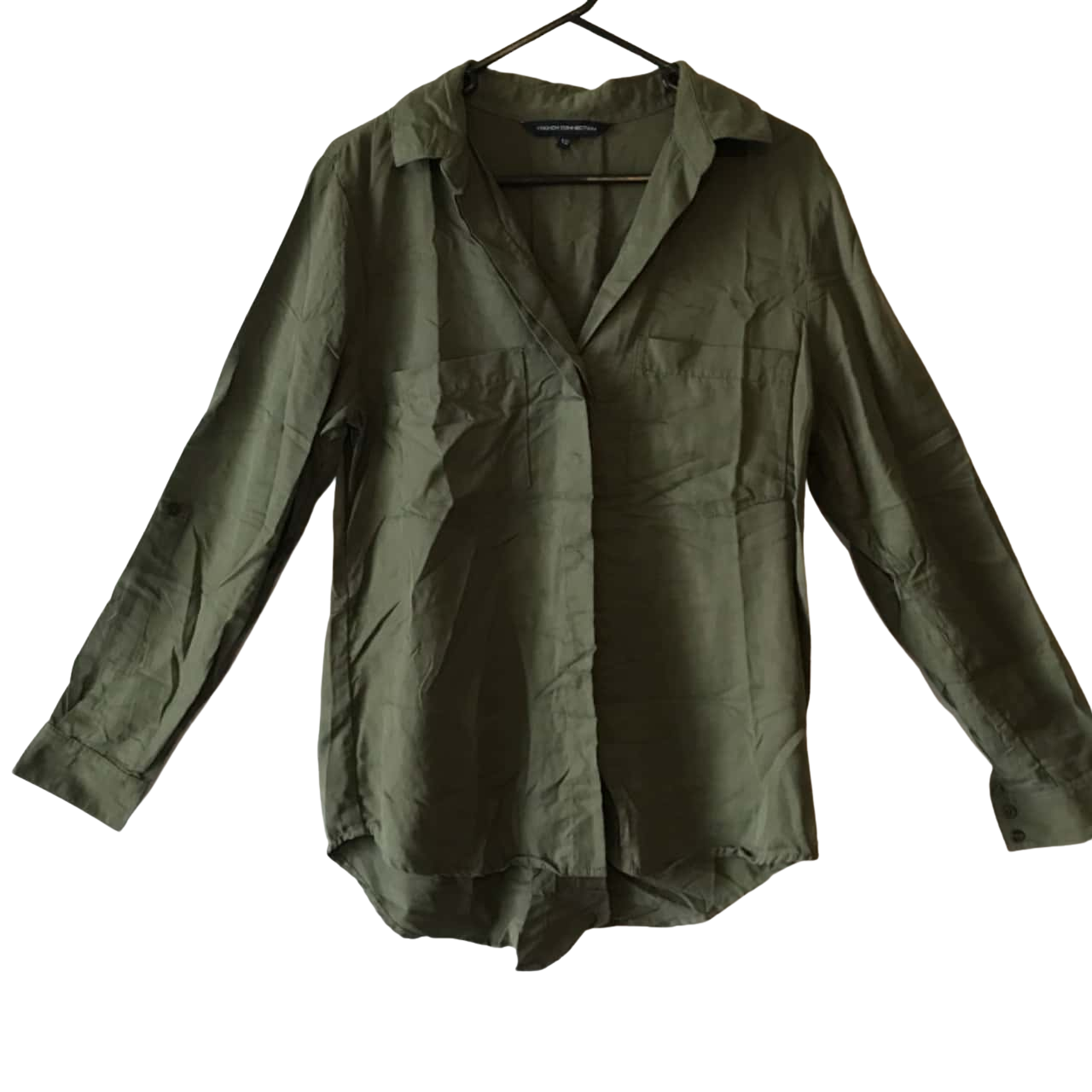 NWOT French Connection Womens Size 10 Long Sleeve Khaki (s)